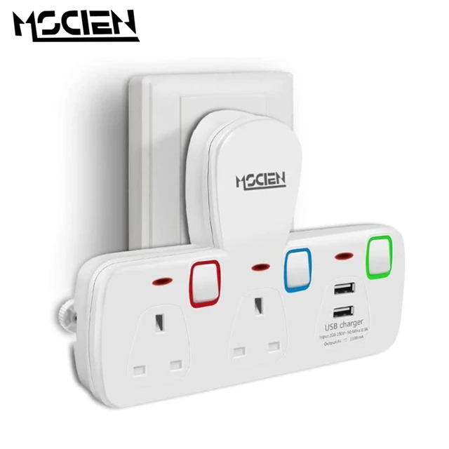 MSCIEN Smart USB Plug Charger Adapter Wall Multi Extension Sockets ...