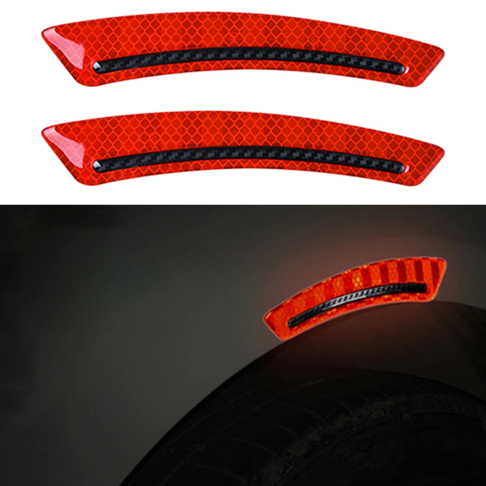 2-Pcs-Auto-Wheel-Eyebrow-Reflective-Sticker-Reflector-Strip-Safety ...