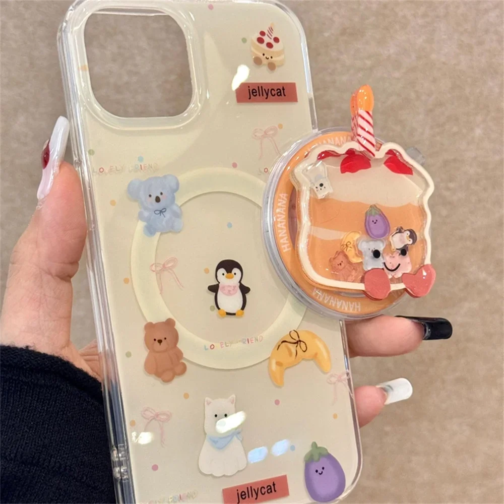 Korean Cute Cake Animal Shake Rock for Magsafe Griptok Holder Phone ...