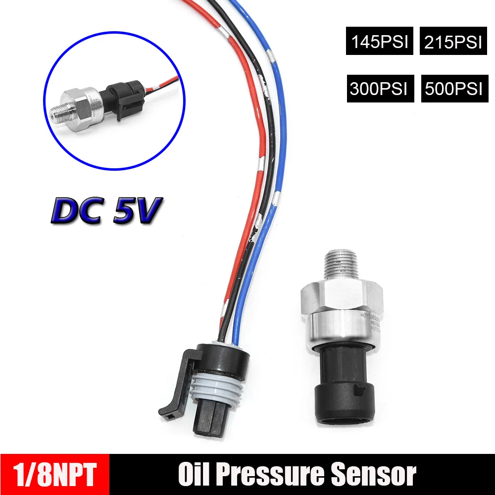 1/8NPT Oil Fuel Air Pressure Transducer Transmitter Sensor DC 5V 100 ...