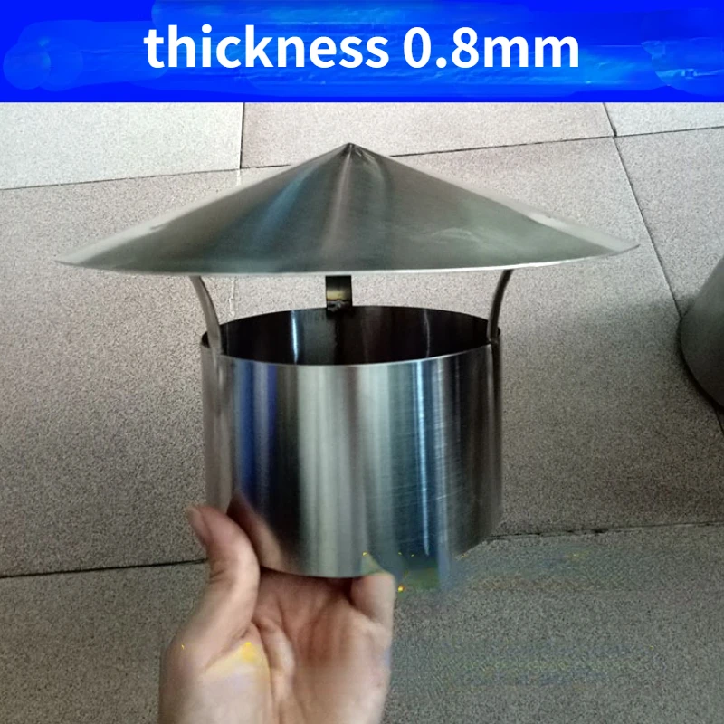 1pc 304 Stainless Steel Chimney Rain Cap Smoke Exhaust Pipe Cover For ...