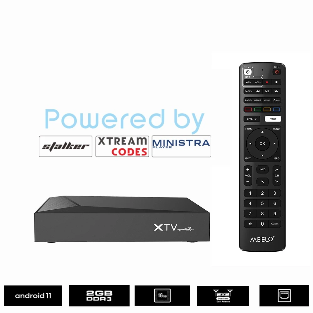 XTREAM CODES New Smart TV Box XTV Air STALKER Decode Android 11 2.4G/5G ...