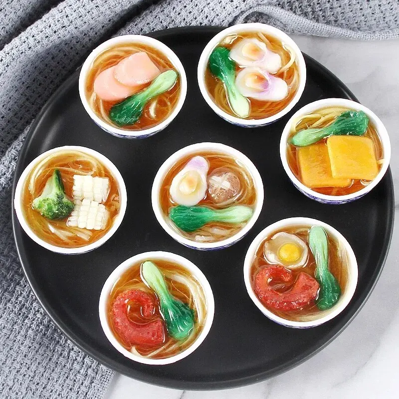 Pvc-Fridge-Magnet-Food-Model-Blue-White-Porcelain-Bowl-Noodles-Creative ...