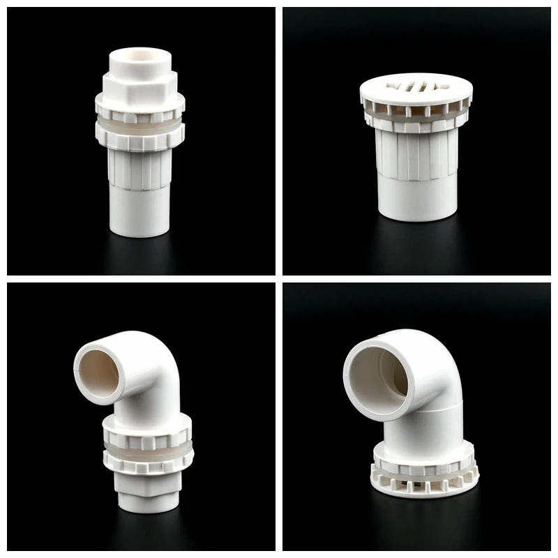 1PC-White-PVC-Aquarium-Drain-Joints-90-Elbow-Drainage-Connectors-Garden ...