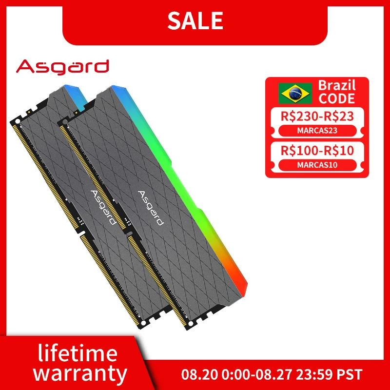 Asgard W2 DDR4 RGB RAM 8GX2 16G 32G 3200MHz Stunning Lighting Dual ...