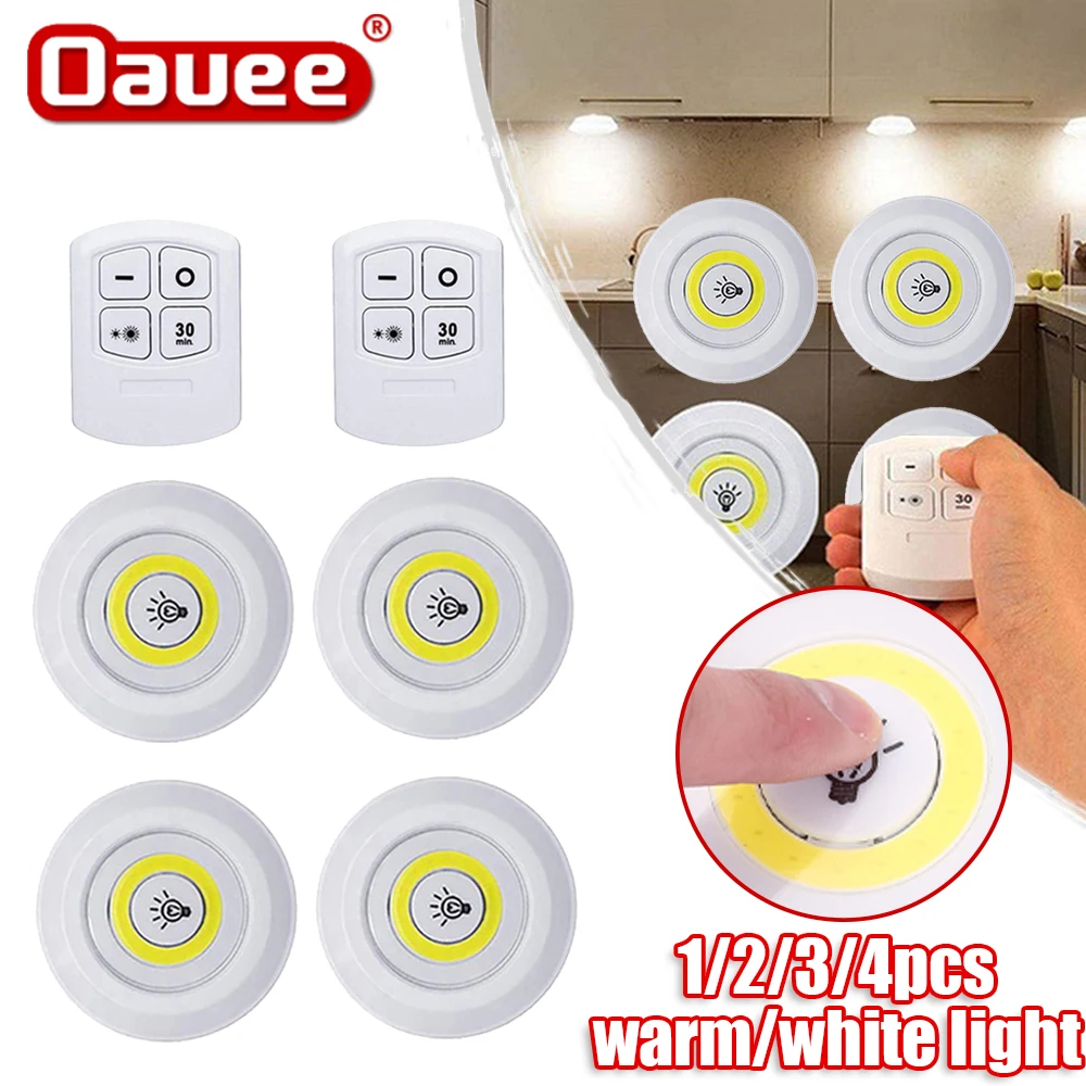 3W Super Bright Cob Under Cabinet Light LED Wireless Remote Control ...