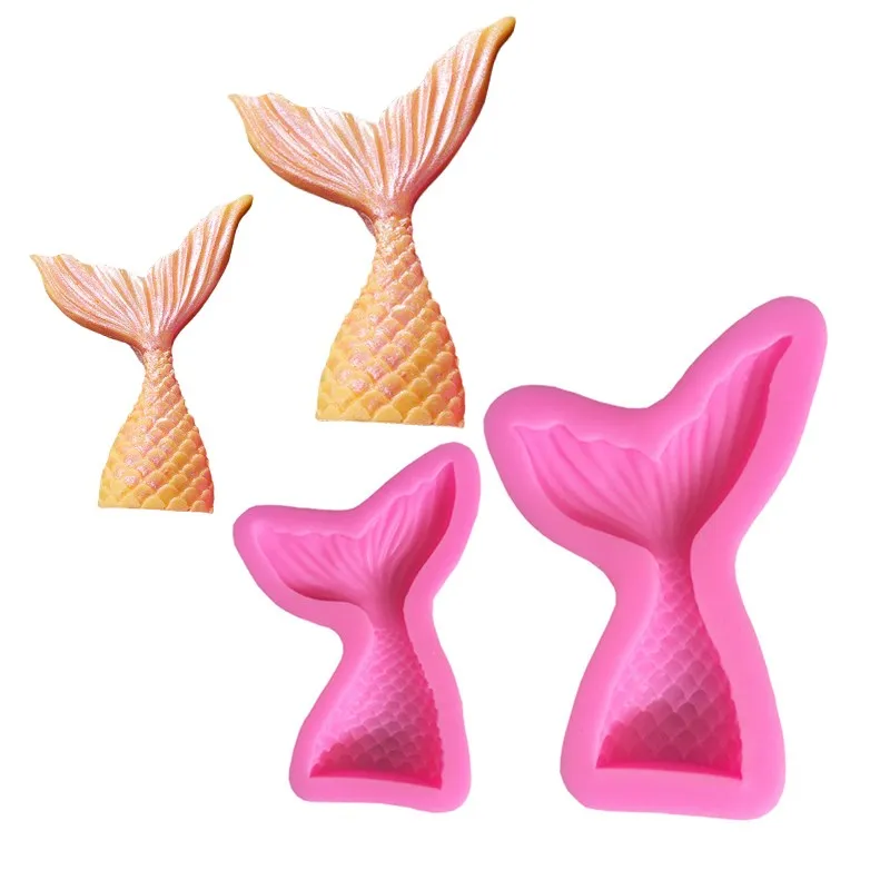 Mermaid-Fish-Tail-Liquid-Silicone-Mold-Drops-Glue-Plaster-Decoration ...