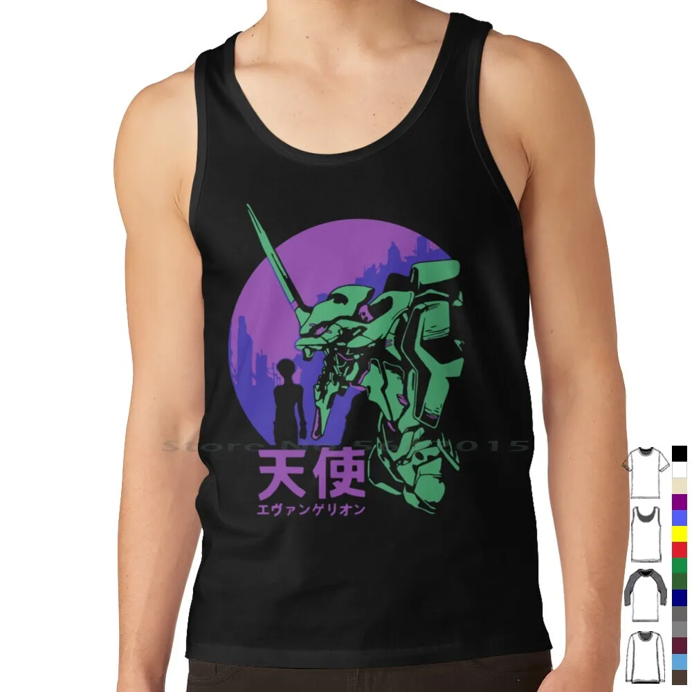 Retro-Vintage-Tank-Top-Pure-Cotton-Vest-Manga-Shinji-Ikari-Mecha ...