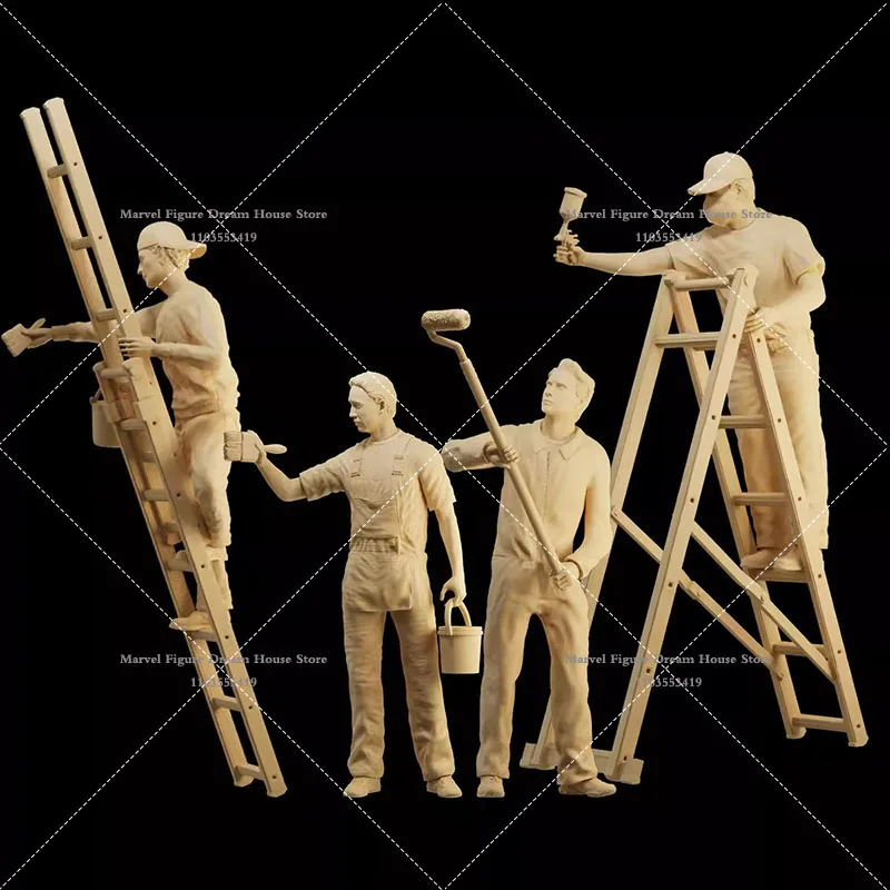 1-64-1-43-1-35-Scale-Miniature-Scene-Doll-White-Model-Un-panited ...