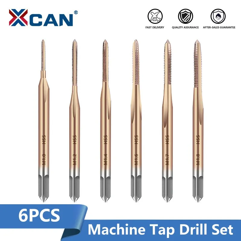XCAN Machine Tap HSS 6542 Thread Tap TiCN Coated Tap Drill Metric Screw ...