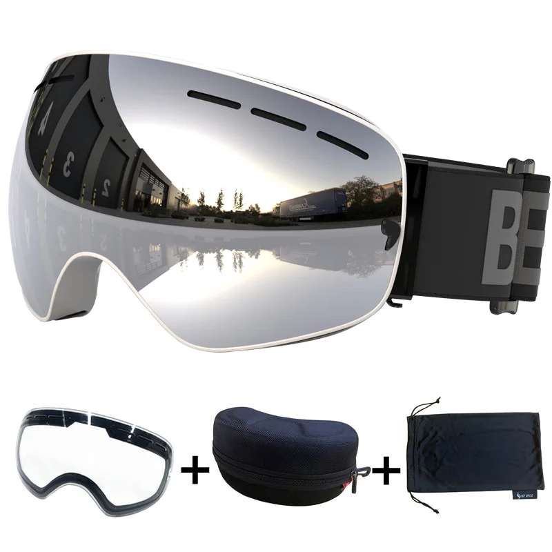 UV400 Anti-fog Double Layers Polarized Lens Ski Goggles Ski Glasses ...