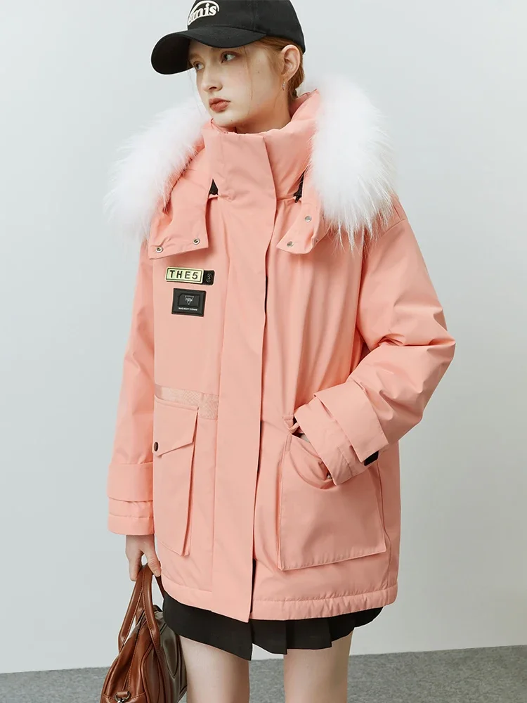 FSLE-102-114G-White-Duck-Filling-Tooling-Fur-Collar-Down-Jacket-Women ...