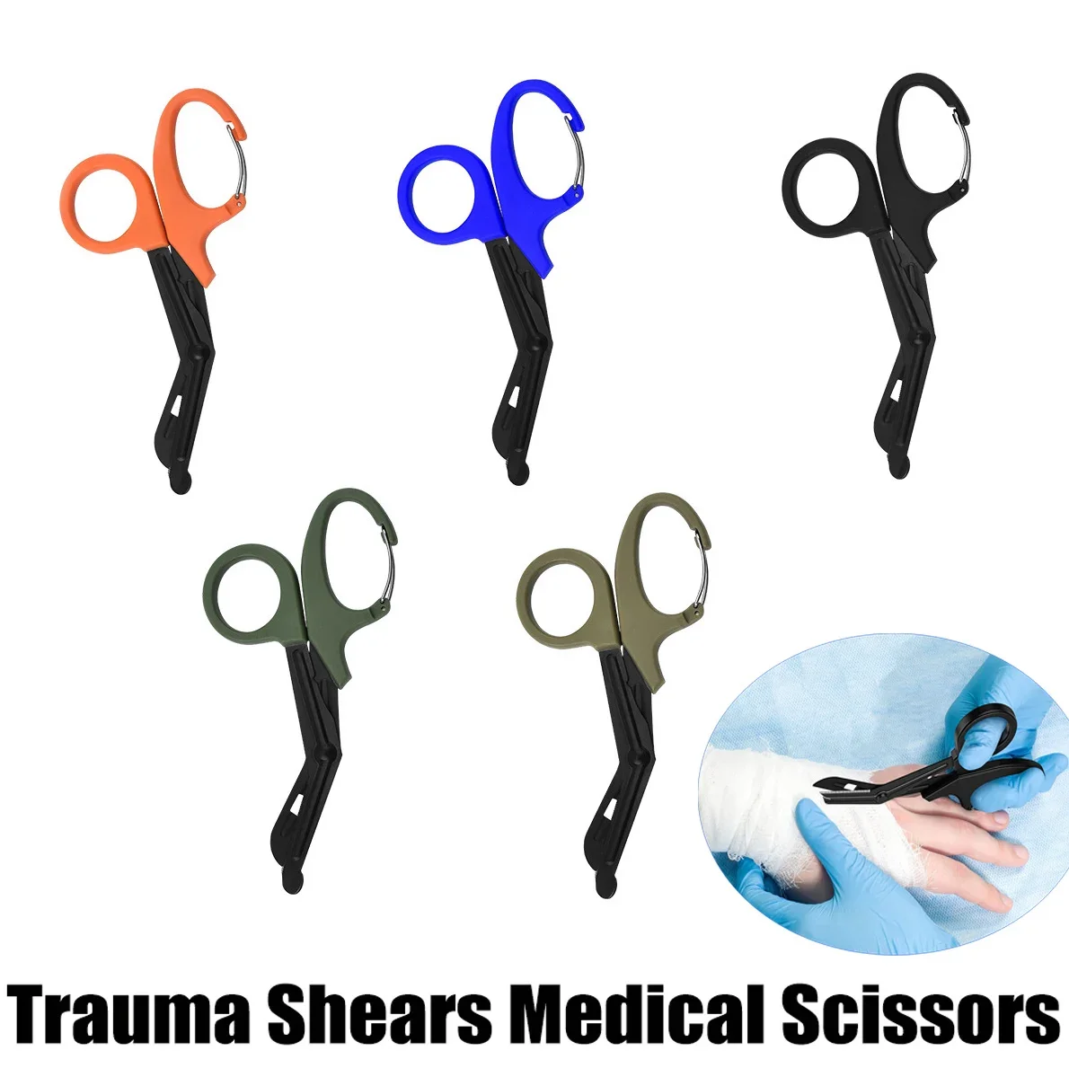 Trauma-Shears-Medical-Scissors-with-Carabiner-Stainless-Steel-Bandage ...