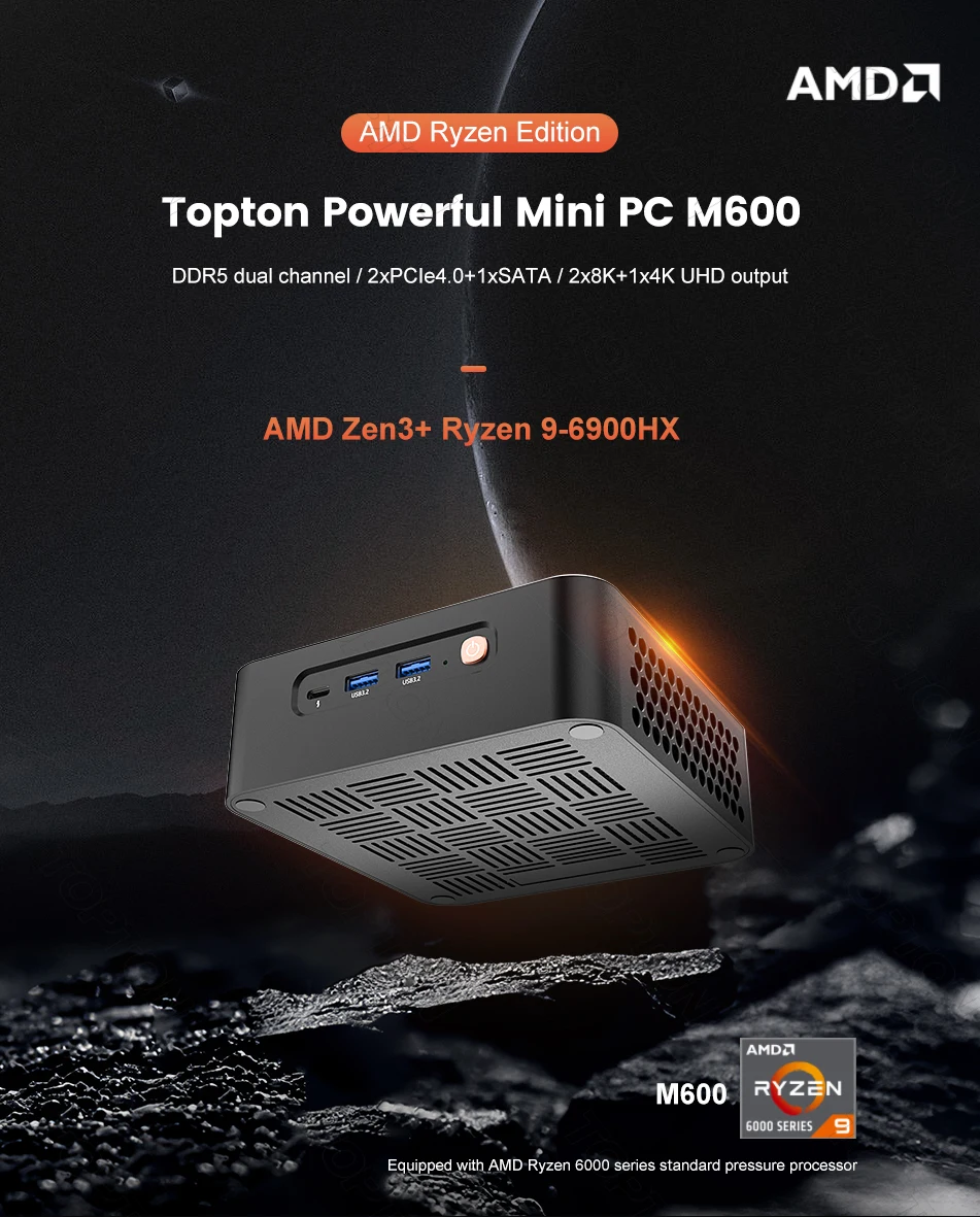 Morefine New AMD Mini PC Gamer Ryzen 9 6900HX 7 6800H Mini Desktop ...
