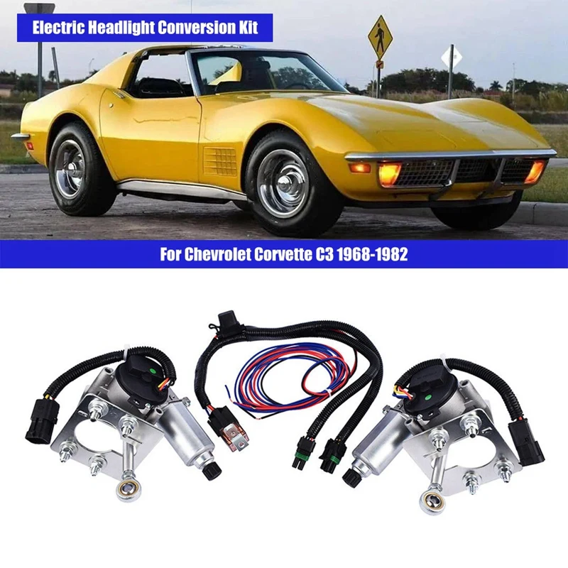Conversi-n-de-faros-el-ctricos-914015-para-Chevrolet-Corvette-C3-1968 ...