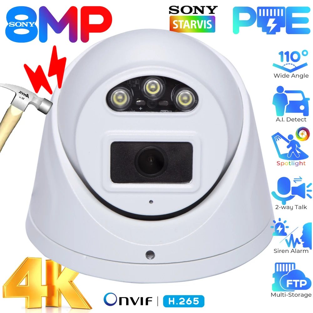 4K-8MP-108-Wide-Angle-PoE-IP-Camera-Outdoor-Fixed-Dome-Security-Camera ...