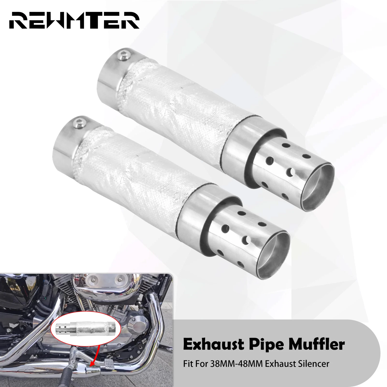 Motorcycle-38-48mm-Quiet-Baffle-Exhaust-Pipe-Muffler-Silencer-Universal ...