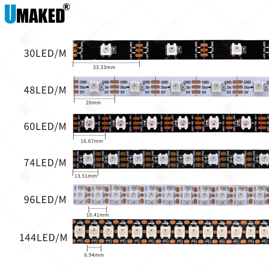 Fita-LED-RGB-endere-vel-individualmente-Pixel-m-gico-IP30-IP65-IP67 ...