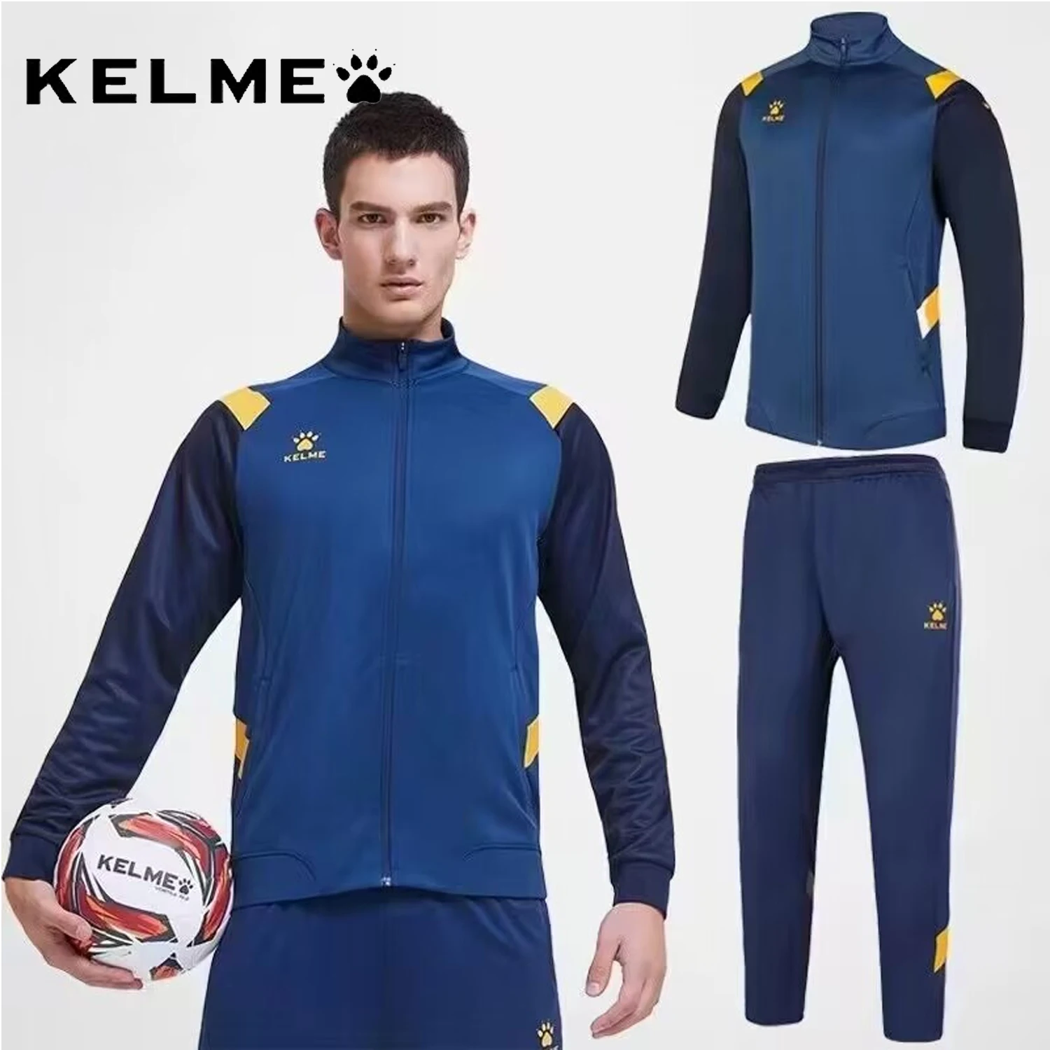 Kelme-jaqueta-masculina-roupas-esportivas-terno-de-treinamento-de-futebol-manga-longa-casaco ...