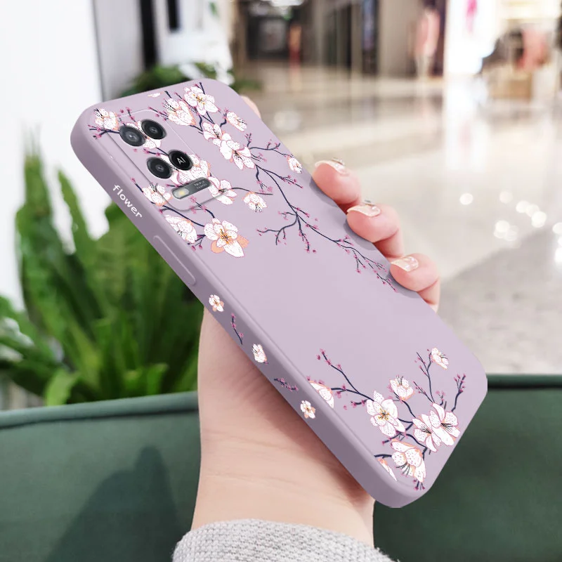Plum Blossom Decorative Phone Case for Reno 8Z 5G (White)