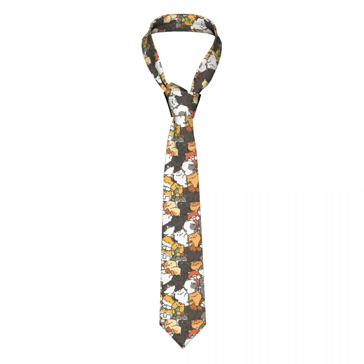 Custom Cute Creative Cat Tie Men Formal Silk Neckties for Office ...