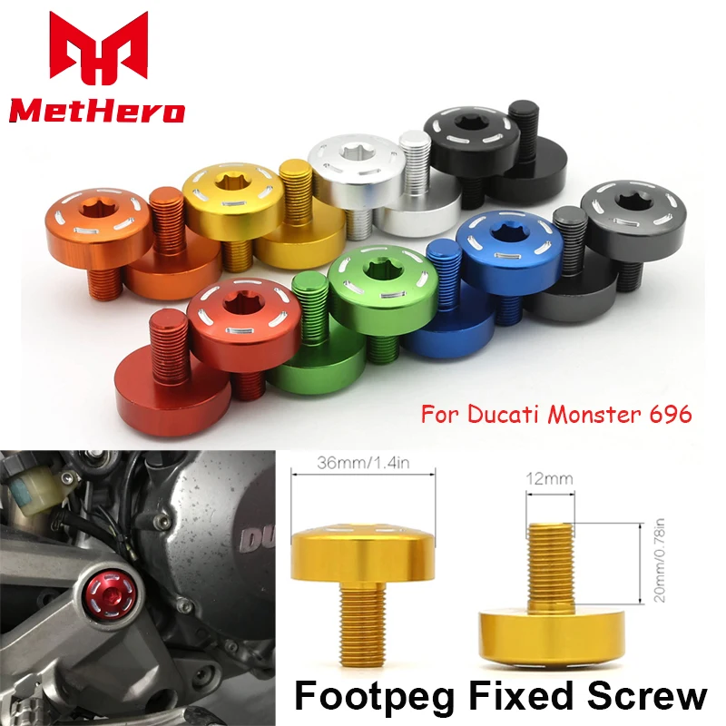 MetHero Footpeg Fixed Screw For Ducati Monster 696 CNC Aluminum ...
