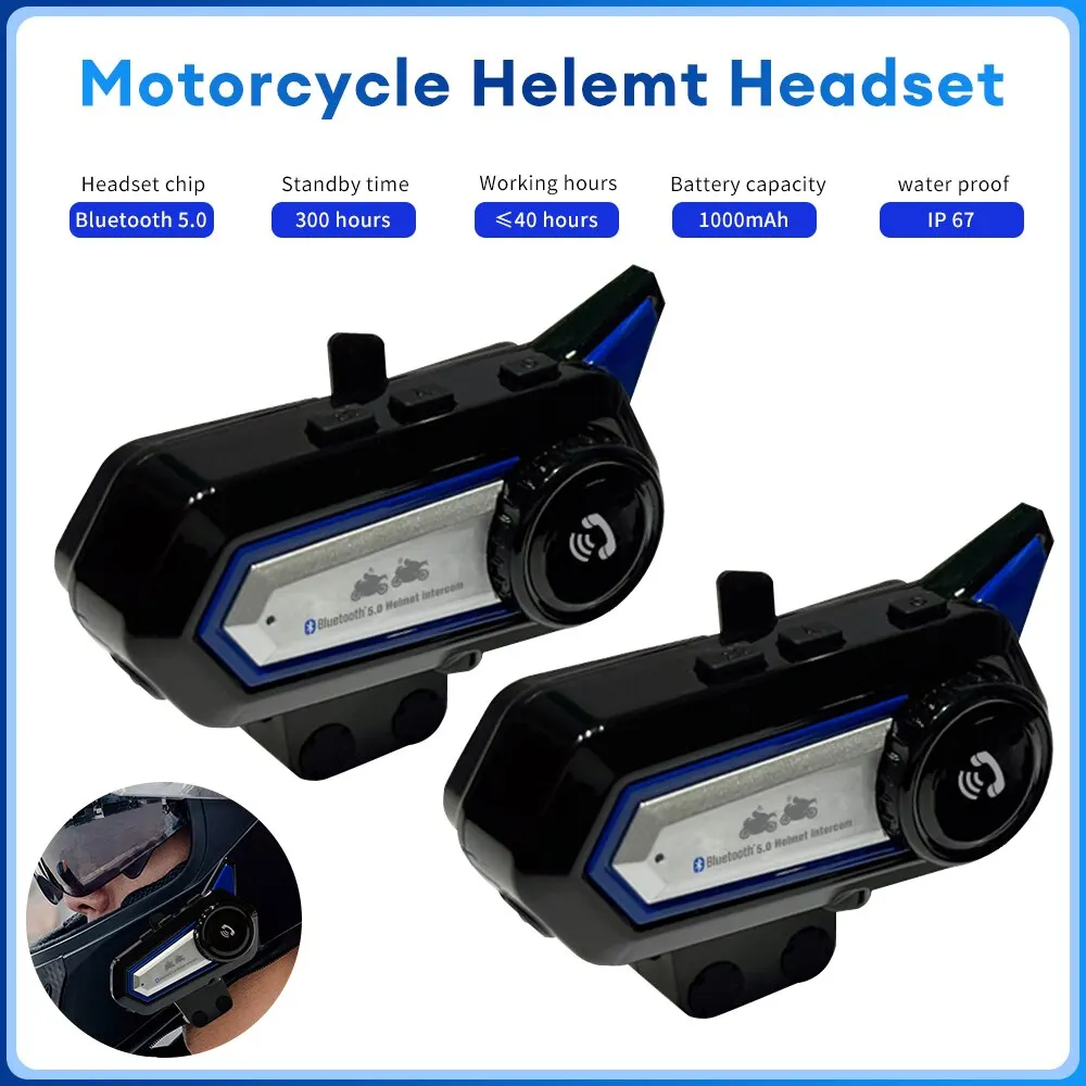 Motorcycle-Helmet-Intercom-Wireless-Bluetooth-Waterproof-High-Volume ...