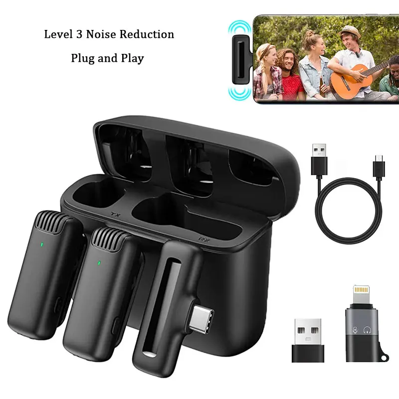 Portable-Lapel-Microphone-Wireless-Lavalier-Professional-Audio-Video ...