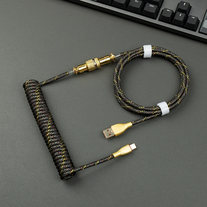 Cabo-USB-Tipo-C-Teclado-Mec-nico-Fio-enrolado-Aviator-Desktop-Computer ...