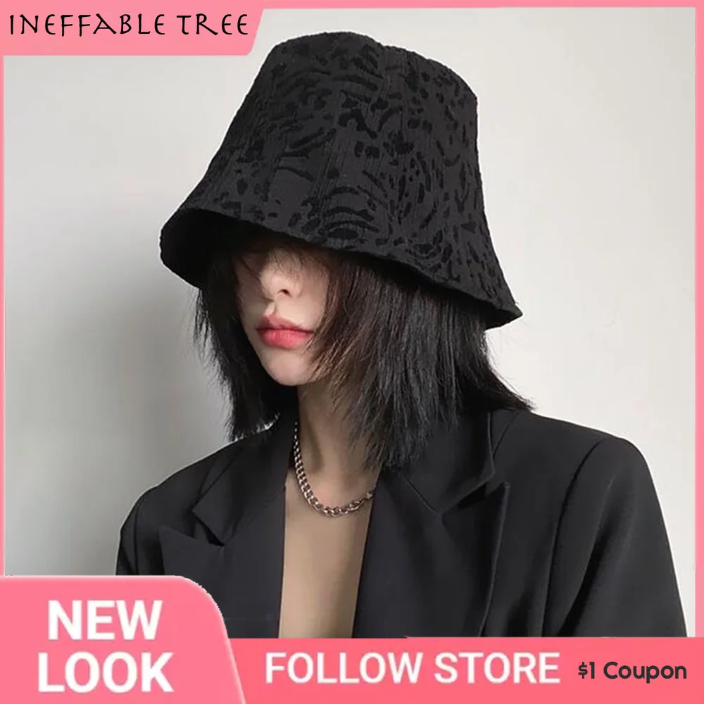 INS Leopard Female Straight Bucket Hat Hip Hop Printed Women Summer Hat ...