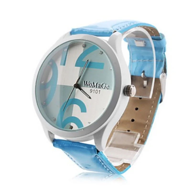 WOMAGE Fashion Casual Women's Watches Women Blue Watches Big Number ...