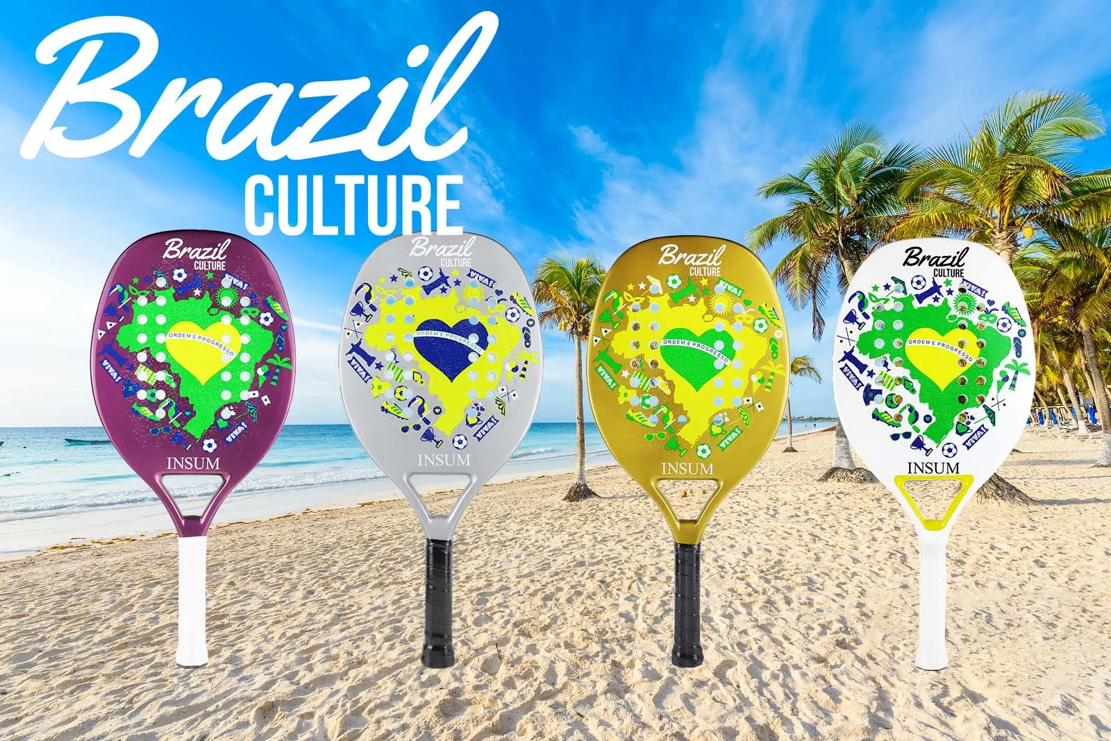 Brazil Beach Tennis Racquet Racket Beach Tennis Full Carbon Fiber EVA ...
