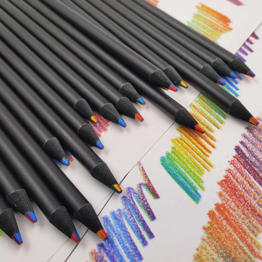 6pcs-Set-Rainbow-Pencil-Kawaii-7-Colors-Concentric-Gradient-Crayons ...