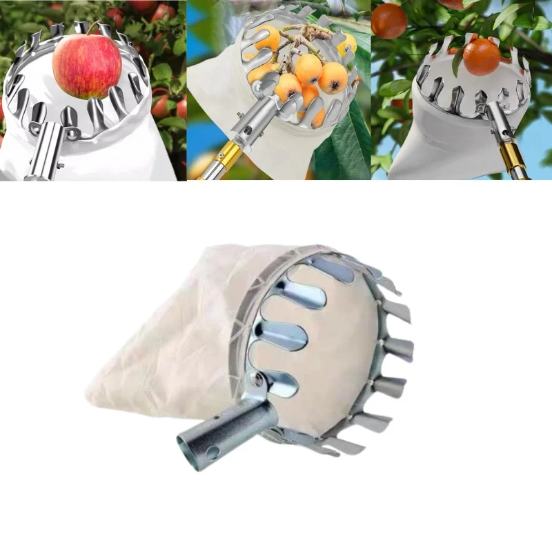 Metal Fruit Picker For Apple Orchard Gardening Peach High Tree Picking ...