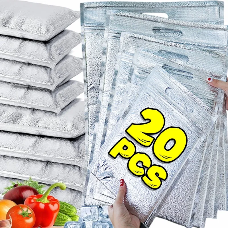 Reusable Aluminum Foil Insulated Bag Lunch Snack Picnic Hot Cold Pouch ...