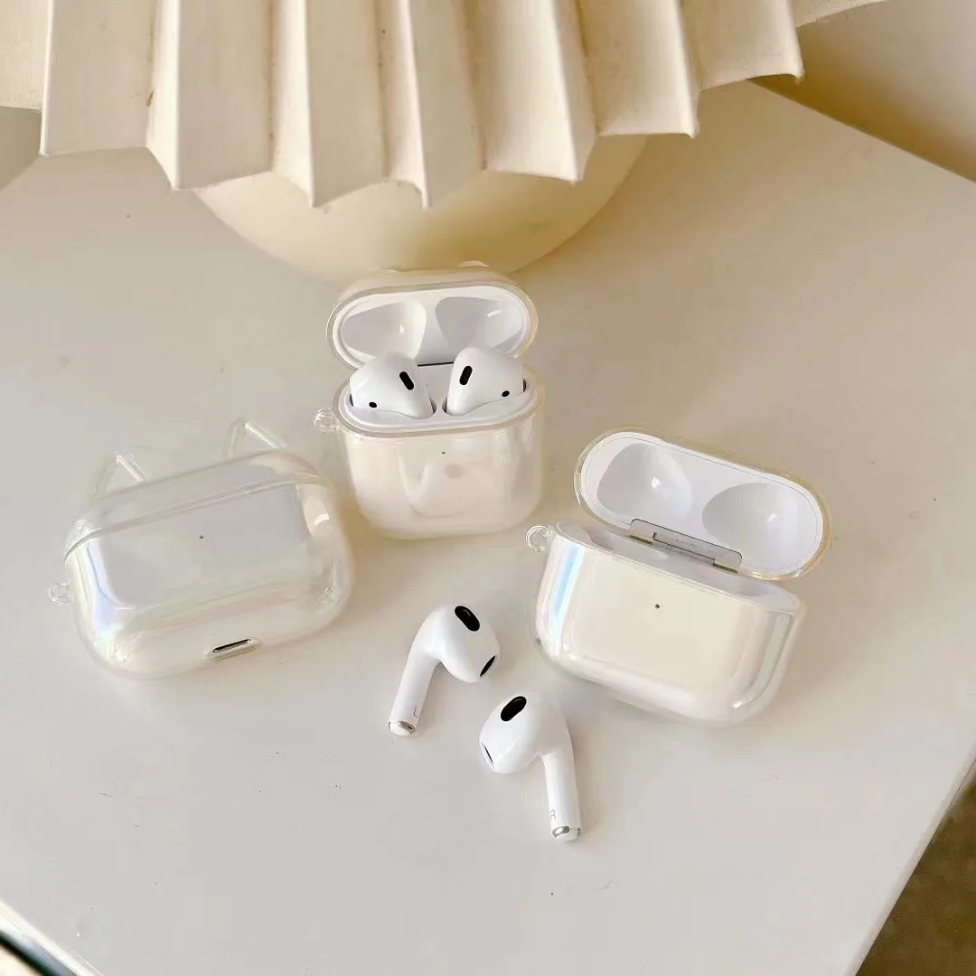 For Apple Airpods Pro 1 2 3 Bluetooth New Cat Ear Transparent Cover ...