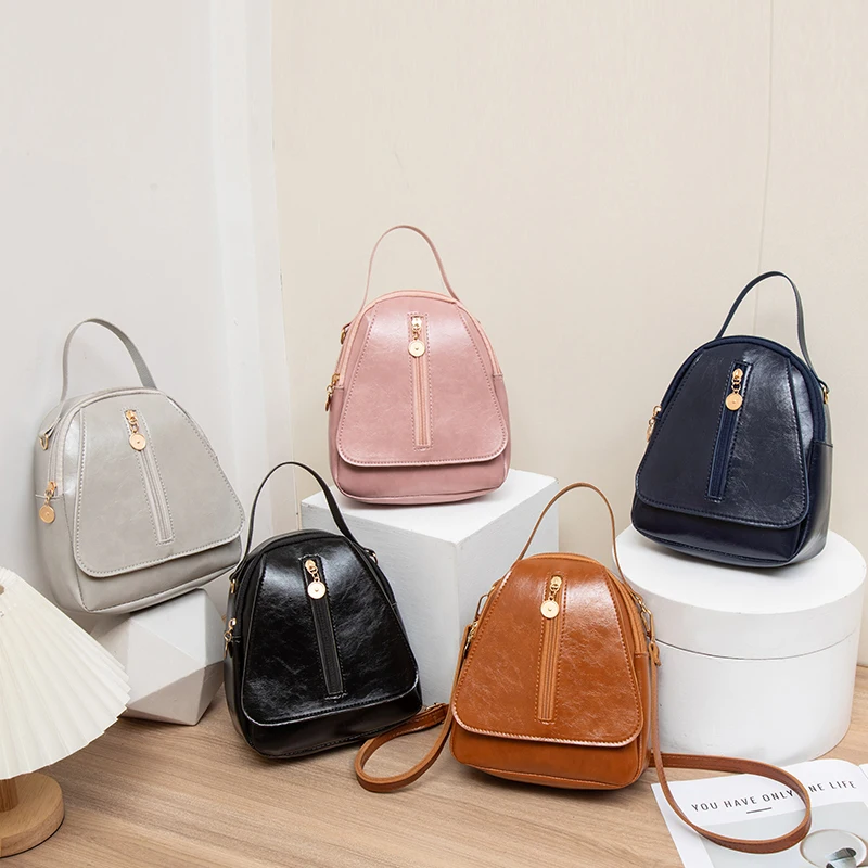 Fashion Women Mini Backpack Solid Color Soft Pu Small Backpacks Female ...