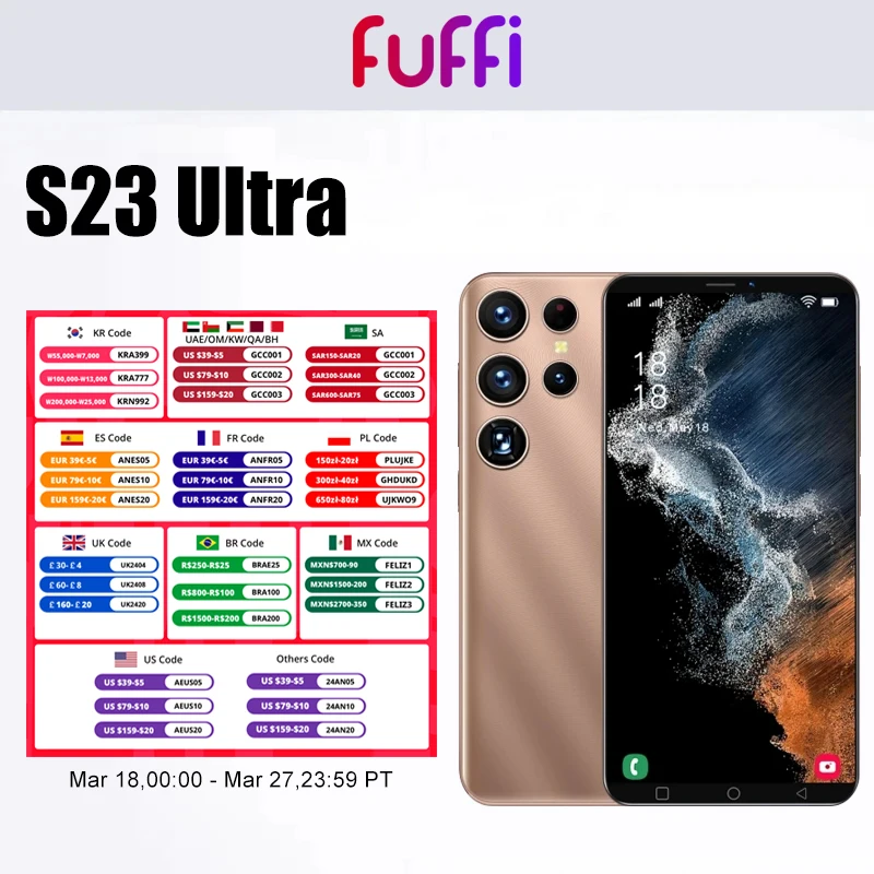 FUFFI-S23-Ultra-Smartphone-Android-5-0-inch-16GB-ROM-1GB-RAM-Google ...