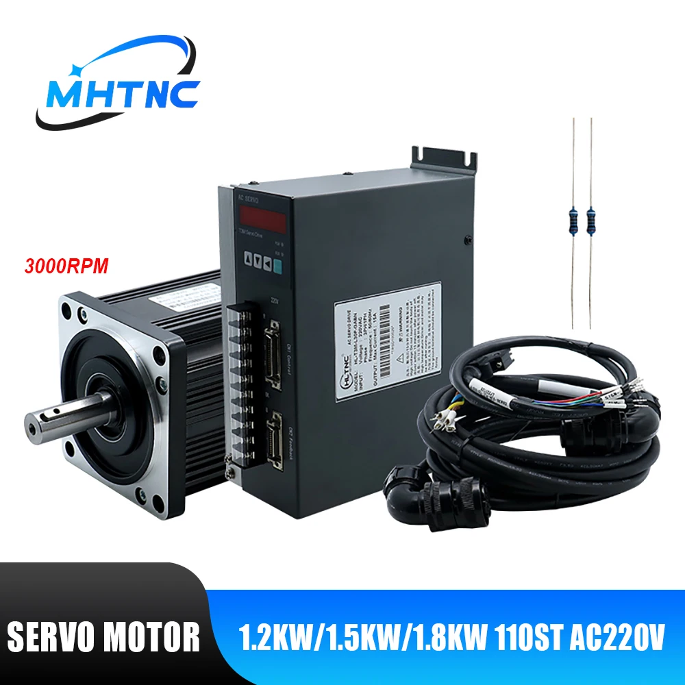 110ST 1.2KW 1.5KW 1.8KW 220V AC Servo Motor Kit 3000Rpm 4N 5N 6N Engine ...
