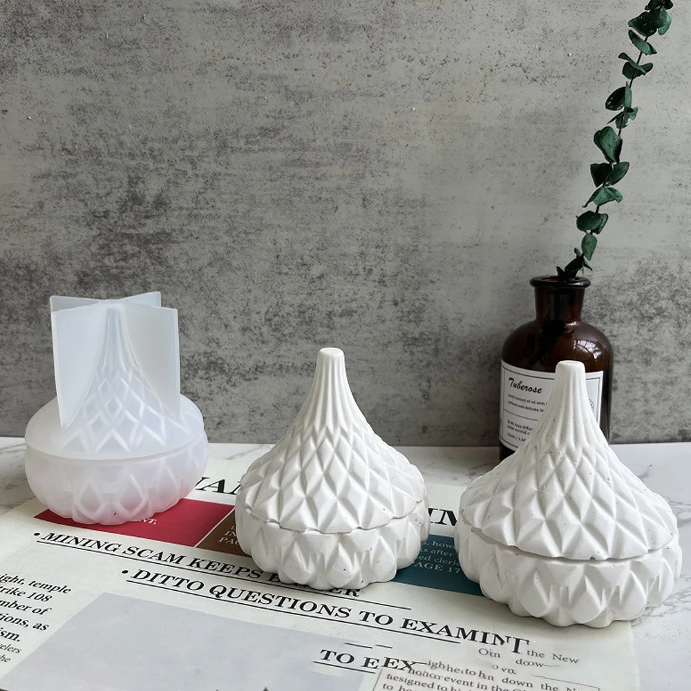 Moule à modeler - masse,Moule en silicone pour pot de bougie en plâtre ...