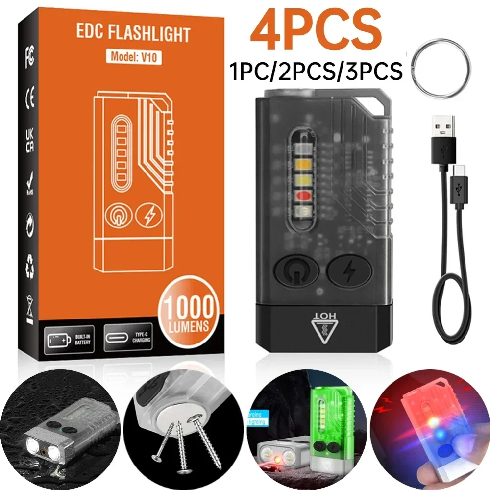 EDC-Mini-Torch-Light-Type-C-Rechargeable-Flashlight-Magnetic-Work-Light ...