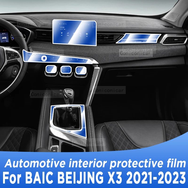 For-BAIC-BEIJING-X3-2021-2023-Gearbox-Panel-Navigation-Screen-Automotive-Interior-TPU-Protective ...