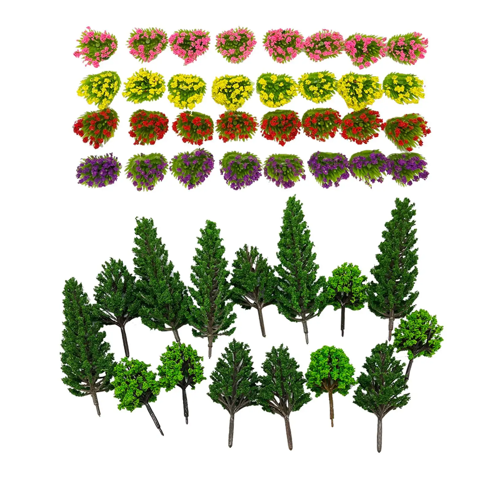 47Pcs-1-100-N-Scale-Mixed-Model-Tree-Railroad-Fake-Trees-Architecture ...