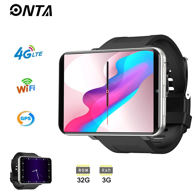 Onta dm100 4g lte relógio inteligente android 7.1 3gb ram 32gb rom 5mp ...
