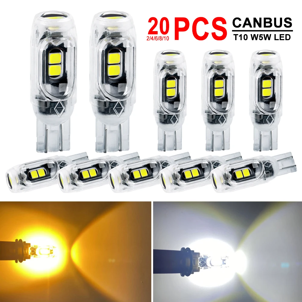 2/4/6/10 PCS Strobe Flash T10 W5W LED Bulb CANBUS No Error 12V 2835 ...