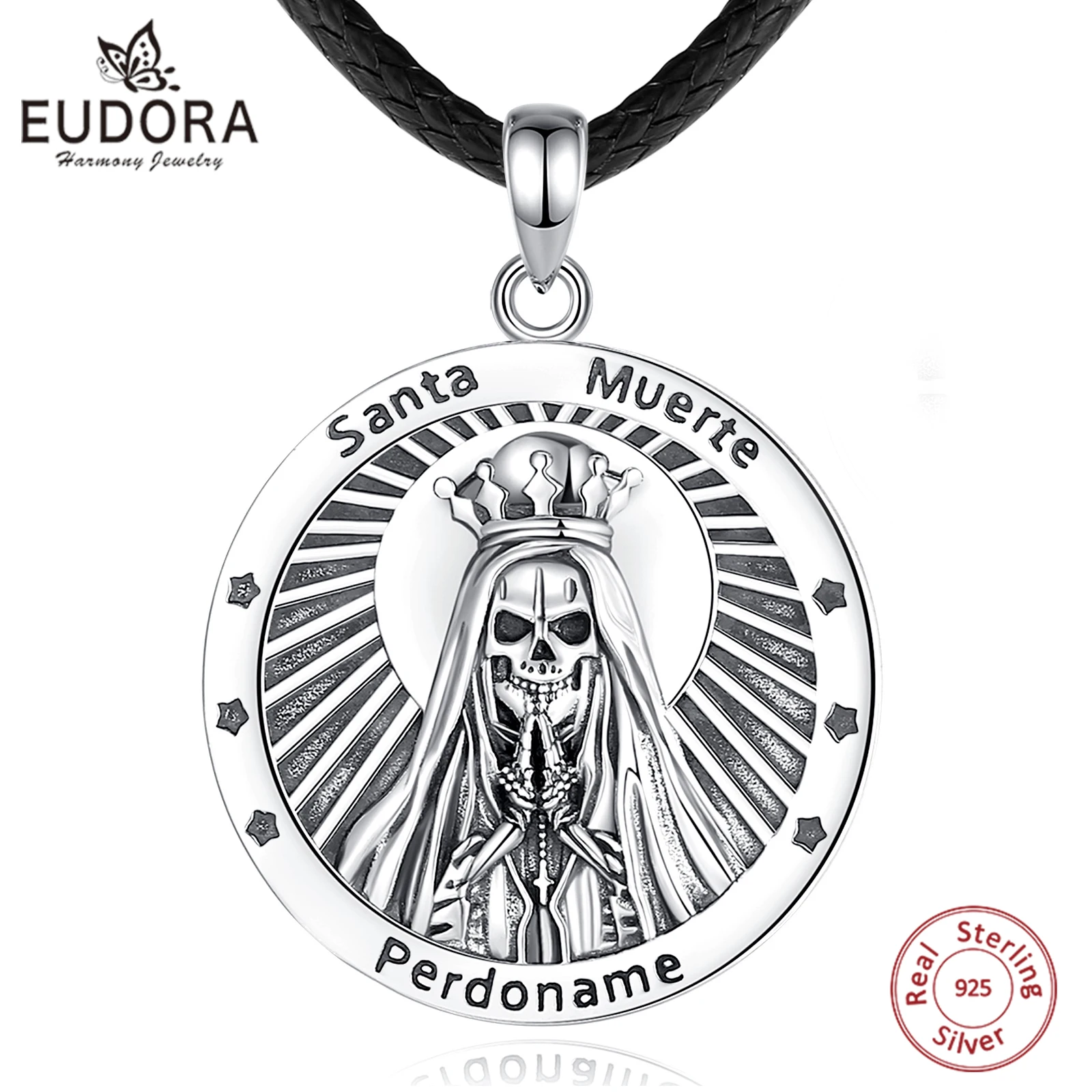 Eudora-925-Sterling-Silver-Holy-Death-Necklace-for-Women-Man-vintage ...