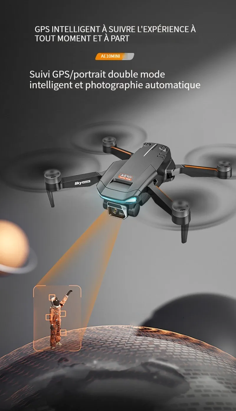 GPS-Noir-8K-3B-Drones radiocommandés AE10, caméra professionnelle Hd 6K ...