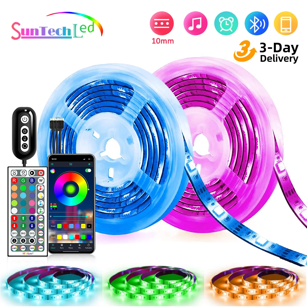 Suntech-LED-Light-Strips-Bluetooth-Music-Sync-Color-Flexible-RGB-5050 ...