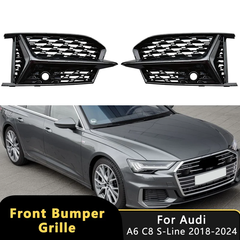 HONEYCOMB Mesh Car Front Bumper Fog Light Grille Grill Cover For Audi ...
