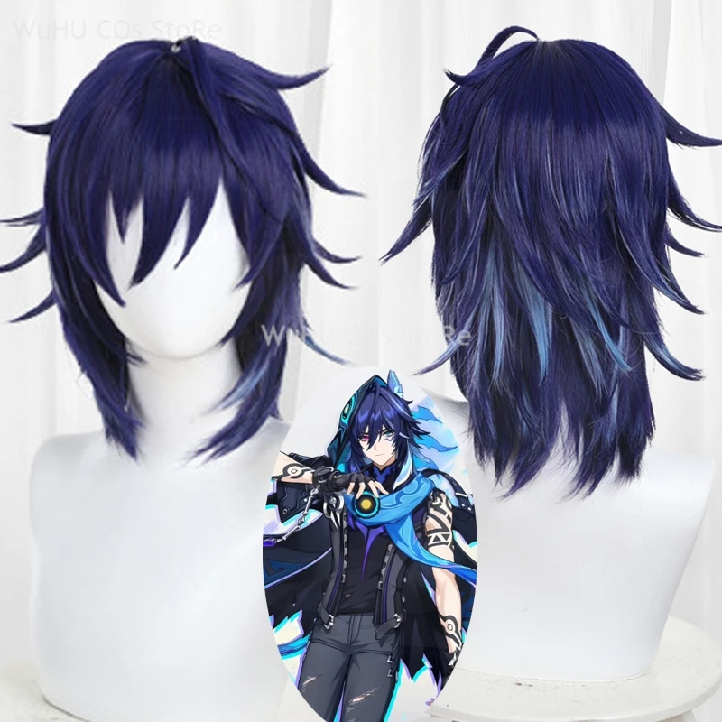 Genshin-Impact-Ororon-Cosplay-Wig-Game-Dark-Blue-Short-Hair-Natlan ...
